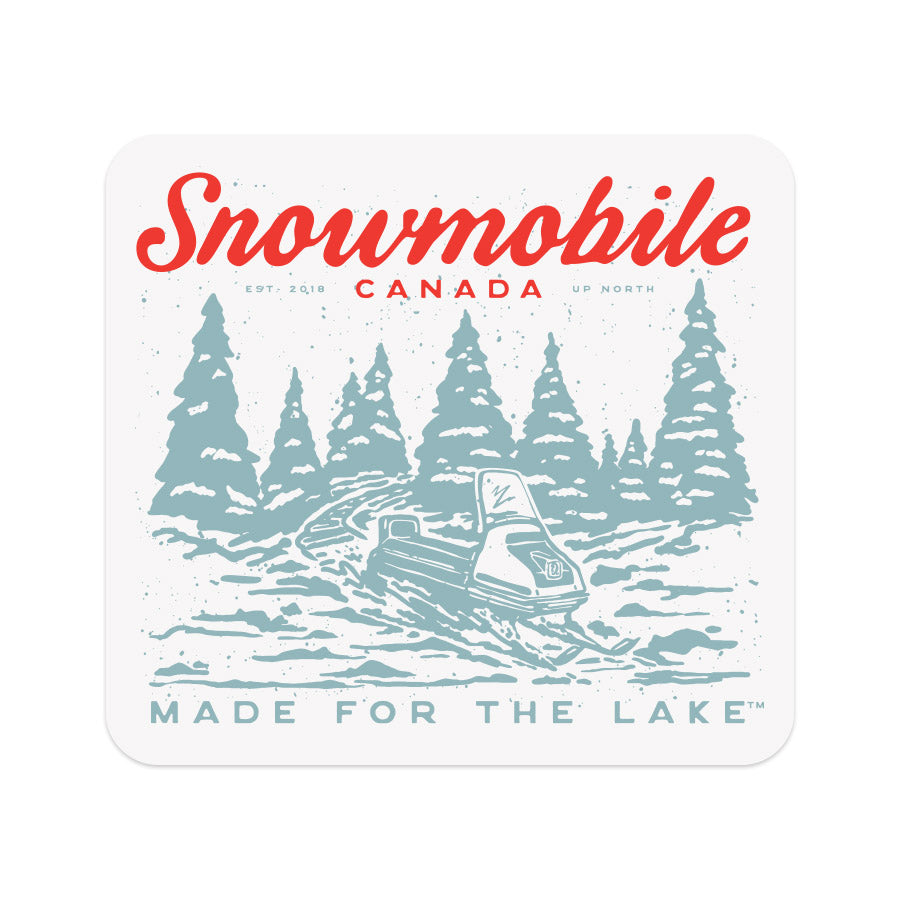 Snowmobile Canada Retro Clear Sticker – Made For The Lake Co.